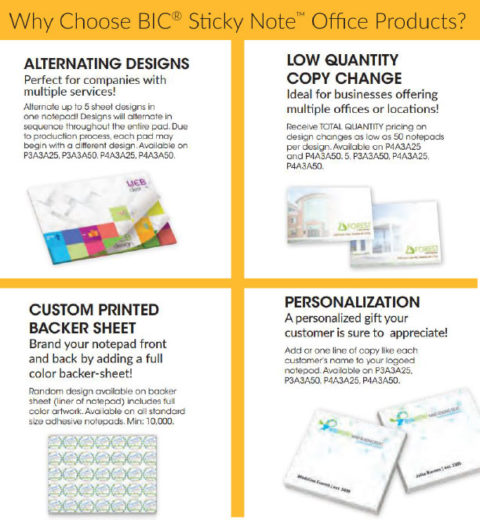Custom and Personalized Sticky Note Office Products – Bradley Marketing ...